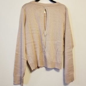 Modcloth | Sweaters | Modcloth Cutout Back Rose Gold Metallic Sweater ...